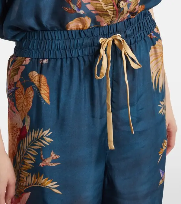 Zimmermann Ascension Floral Silk Wide-leg Pants