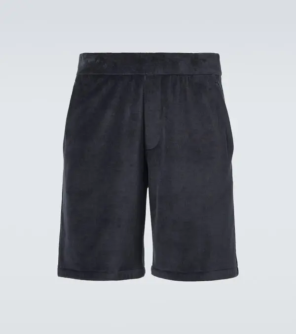 Loro Piana Murano Cotton And Silk Velour Bermuda Shorts - Blue