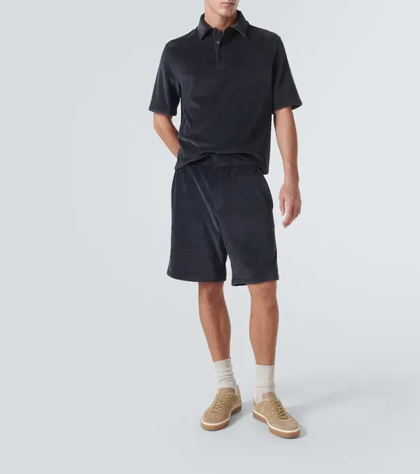 Loro Piana Murano Cotton And Silk Velour Bermuda Shorts