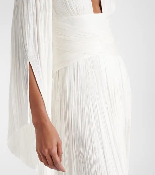 Maria Lucia Hohan Alana B Pliss Maxi Dress - White | Editorialist
