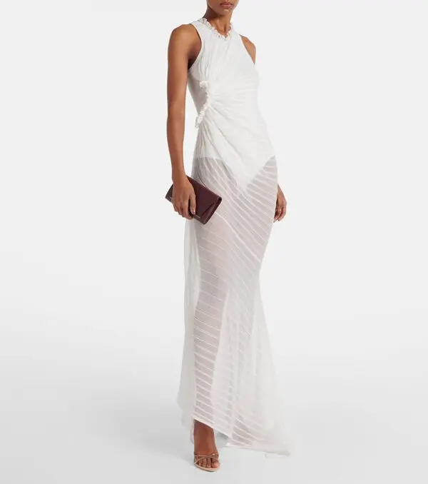 victoria beckham white maxi dress Victoria Beckham Panelled Maxi Dress - White
