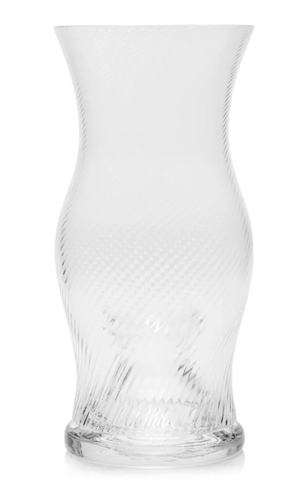 NASONMORETTI Twisted Glass Hurricane Candle Holder - Clear
