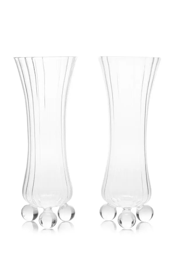 MODA DOMUS Le Jardin Set-of-two Glass Champagne Flutes - Clear