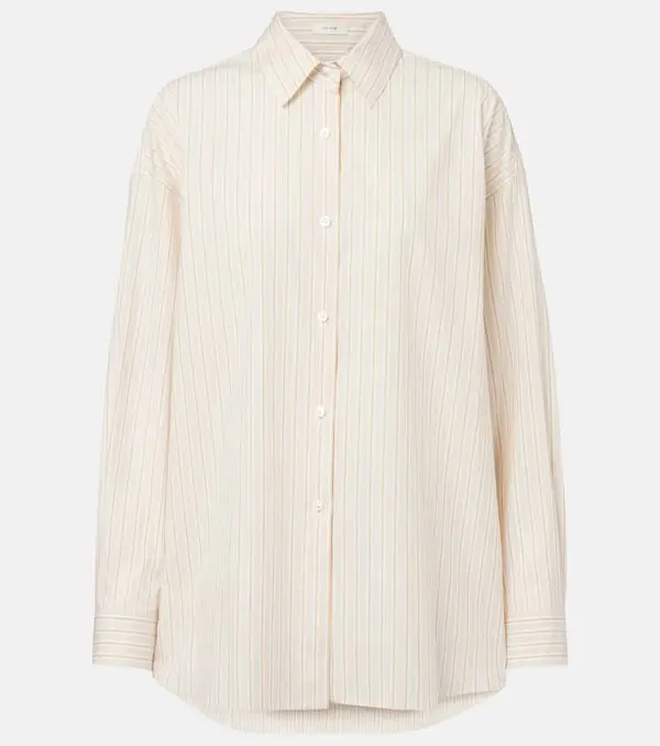 THE ROW Caster Striped Cotton Poplin Shirt