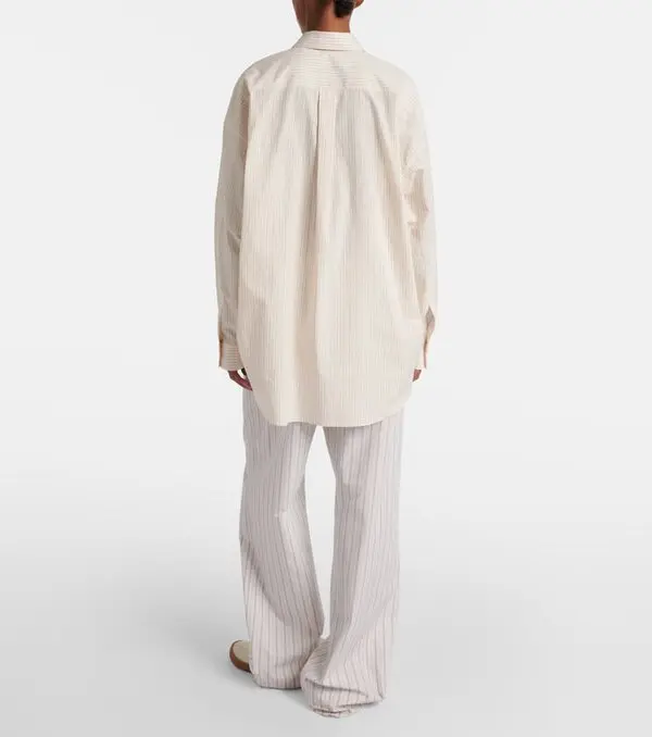THE ROW Caster Striped Cotton Poplin Shirt