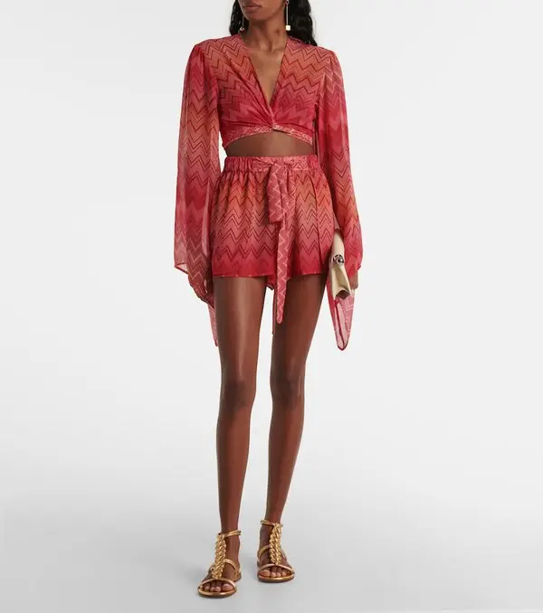 Missoni Zigzag Printed Silk Shorts