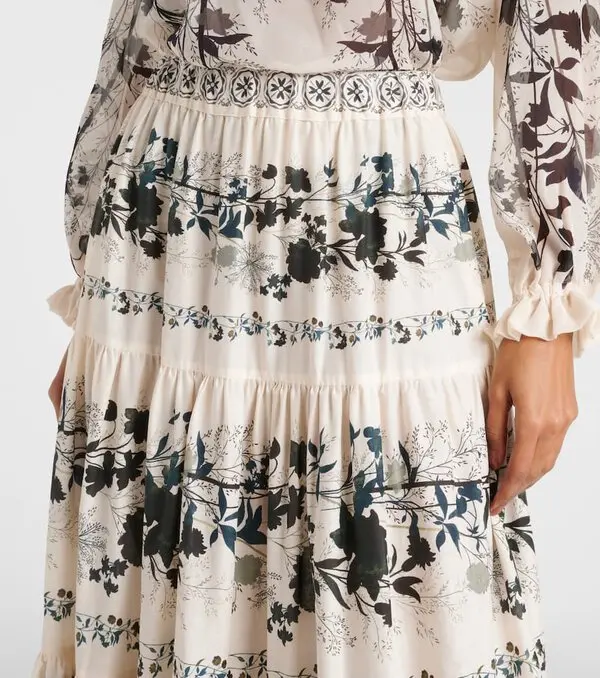 La DoubleJ Floral Print Cotton Maxi Skirt