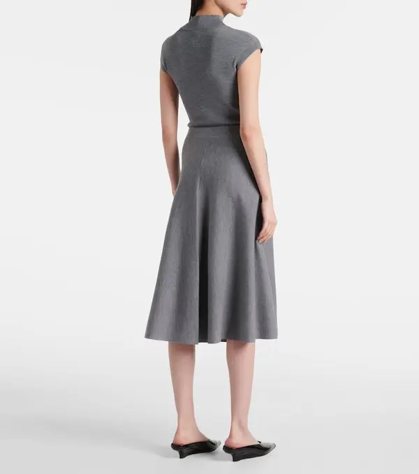 Jardin Des Orangers Wool High-rise Midi Skirt