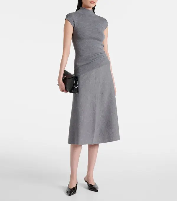Jardin Des Orangers Wool High-rise Midi Skirt