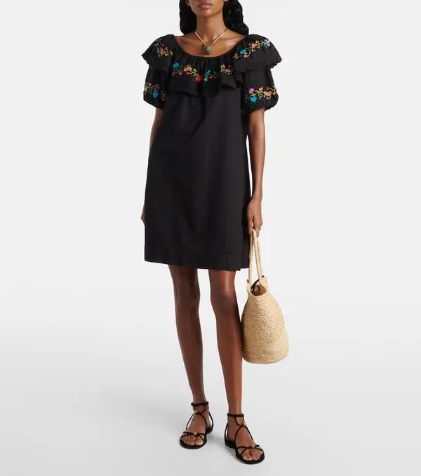 Rixo Saige Embroidered Mini Dress