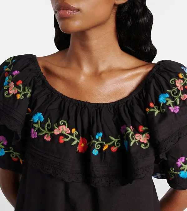 Rixo Saige Embroidered Mini Dress