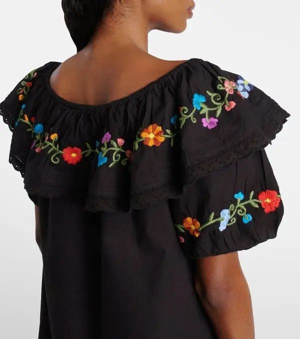 Rixo Saige Embroidered Mini Dress