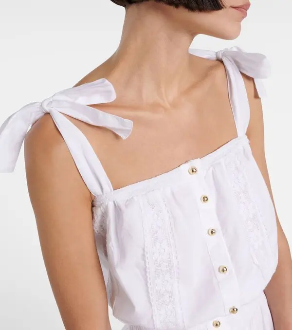 Melissa Odabash Giulia Lace-trimmed Cotton Top