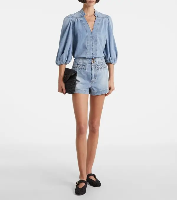 Zimmermann Lucky High-rise Denim Shorts
