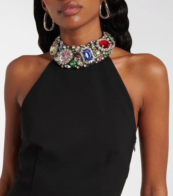 AREA Crystal-embellished Minidress
