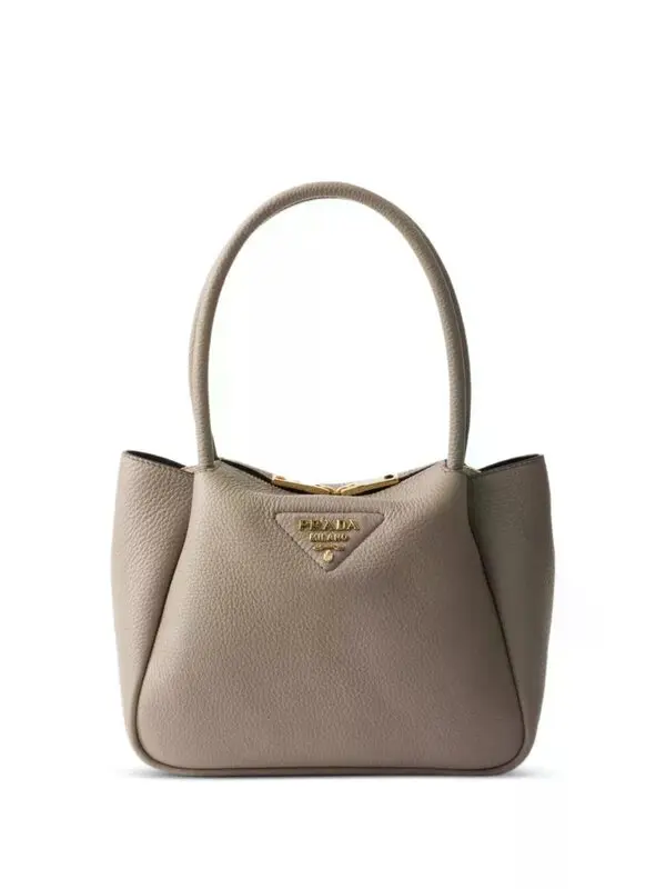 Prada Small Leather Tote Bag - Brown
