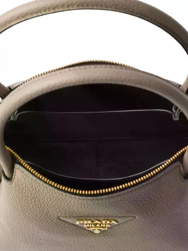 Prada Small Leather Tote Bag - Brown