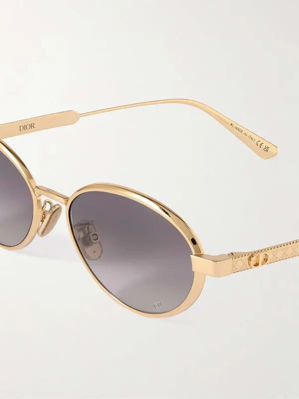 Dior Diorcannage R1u Oval-frame Sunglasses - Gold