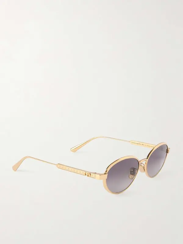Dior Diorcannage R1u Oval-frame Sunglasses - Gold