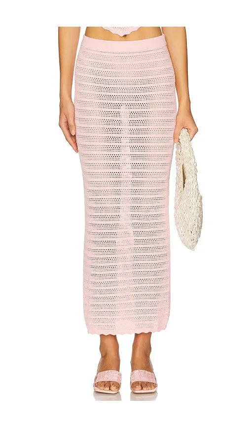 AFRM Dorota Crochet Skirt - Pink