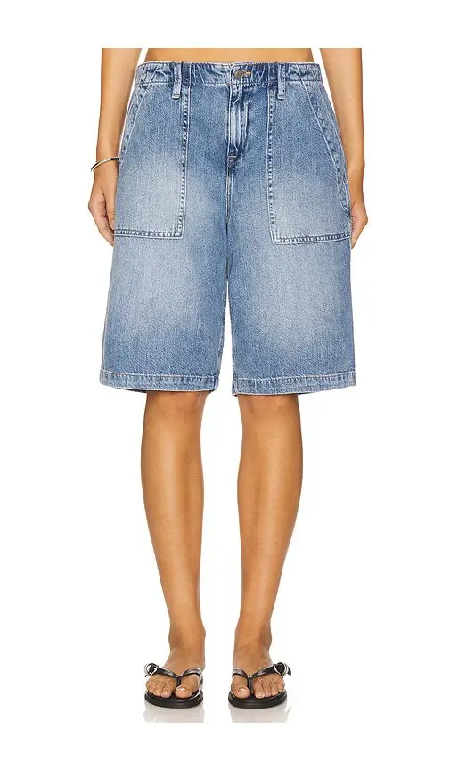 Good American Lite Linen Bermuda Short - Blue