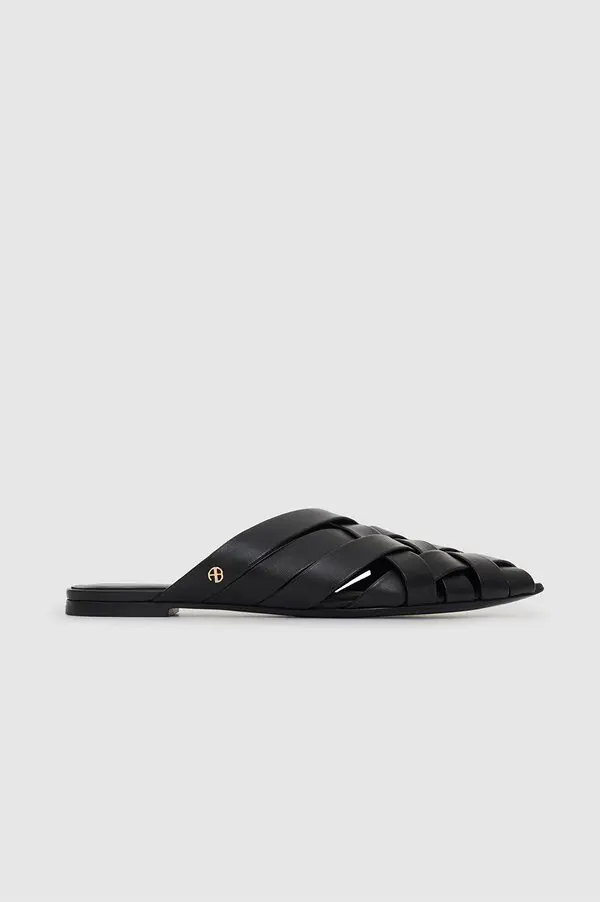 ANINE BING Eve Leather Flats - Black