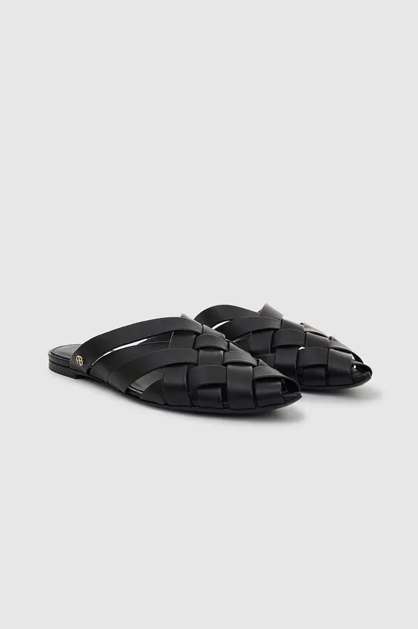 ANINE BING Eve Leather Flats - Black