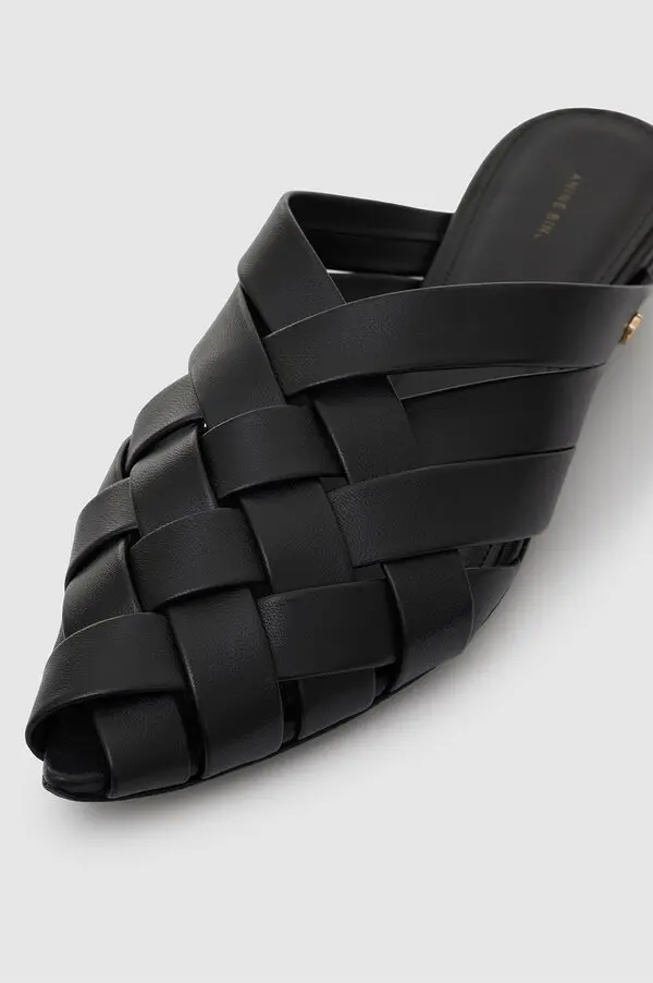 ANINE BING Eve Leather Flats - Black