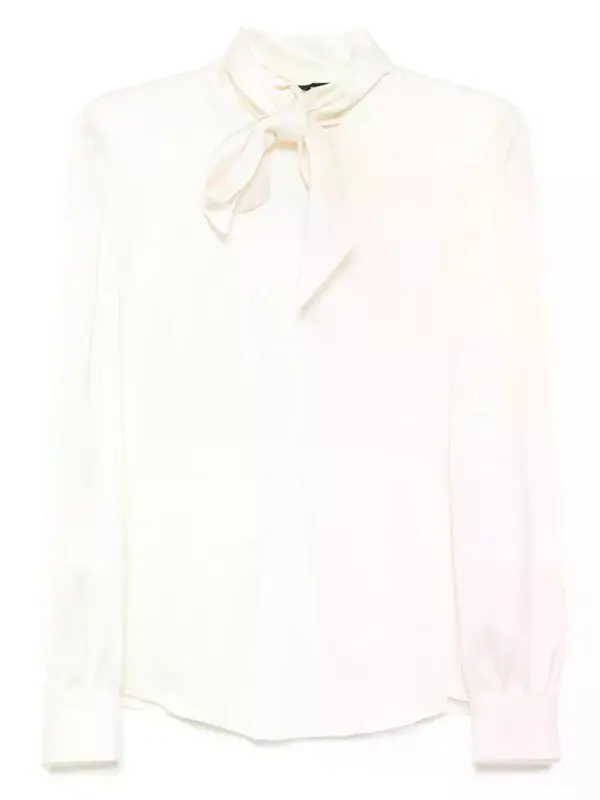 TOM FORD Satin Bow-detail Blouse - Neutrals