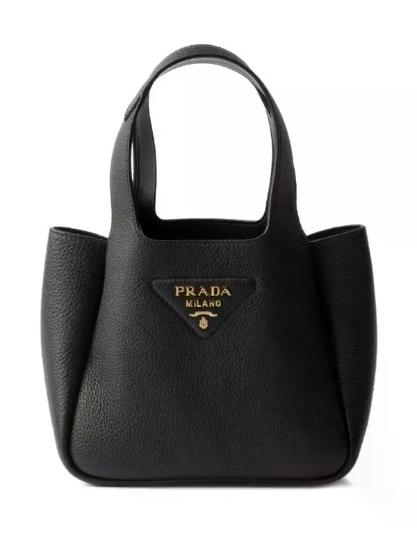 Prada Mini Leather Tote Bag - Black