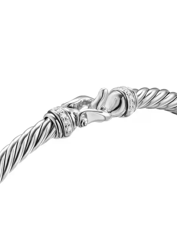 David Yurman Sterling Cable Bracelet With Diamonds - Silver