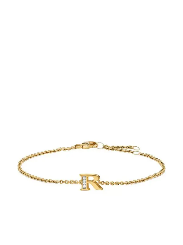 David Yurman 18k Yellow Petite Pavé Initial Diamond Bracelet - Gold