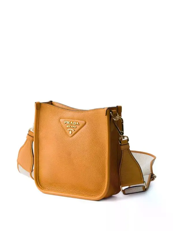 Prada Mini Leather Shoulder Bag - Orange