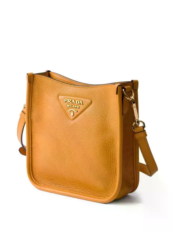 Prada Mini Leather Shoulder Bag - Orange
