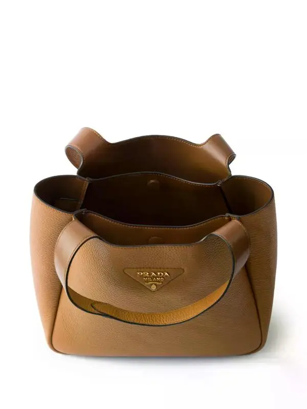 Prada Leather Tote Bag - Brown