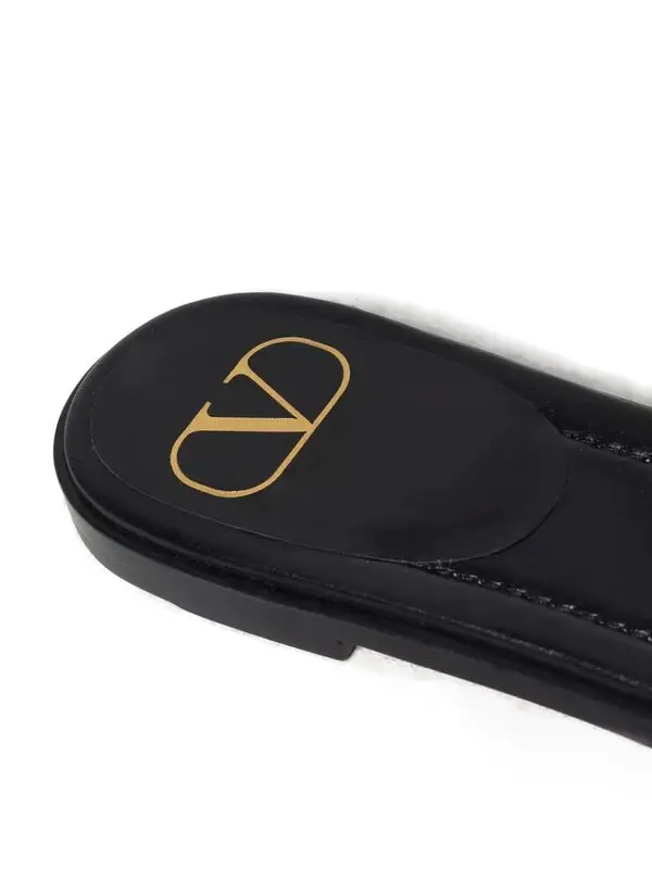 Valentino Garavani Vlogo Flat Slides - Black