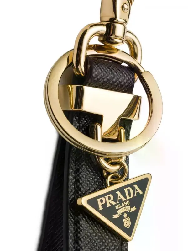 Prada Leather Keyring - Black