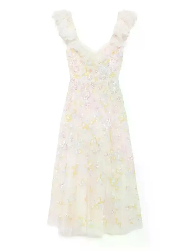 NEEDLE & THREAD Sequin Dandelion Ruffle Ballerina Dress