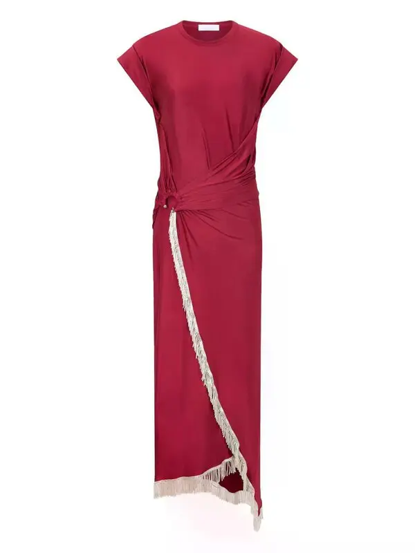 Rabanne Fringe-detailed Gathered Dress