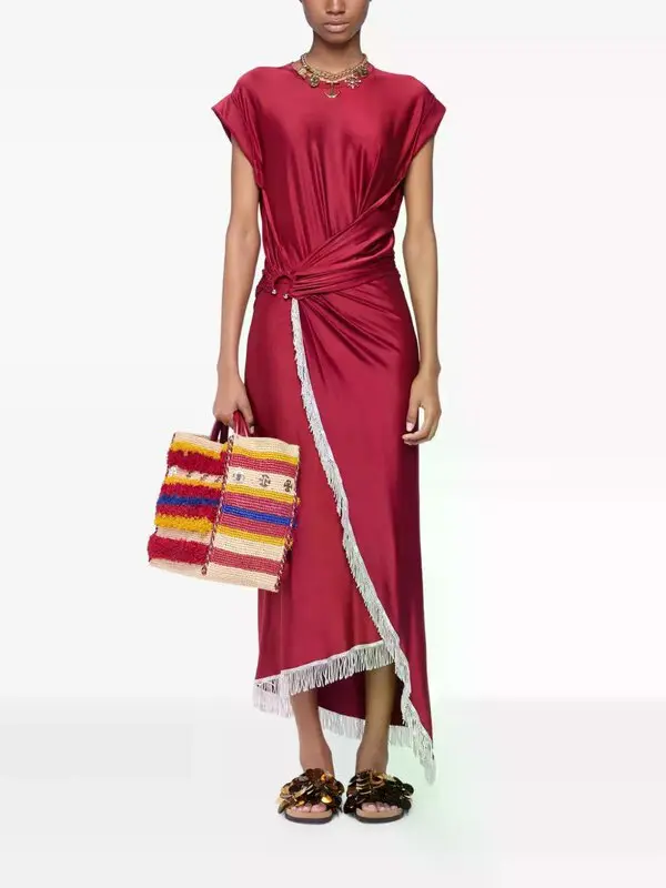 Rabanne Fringe-detailed Gathered Dress