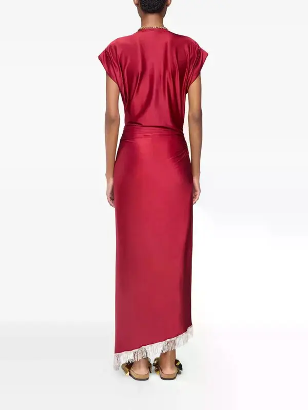 Rabanne Fringe-detailed Gathered Dress