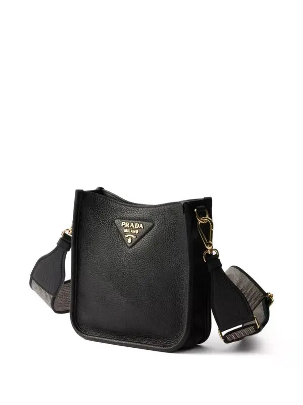 Prada Mini Leather Shoulder Bag - Black