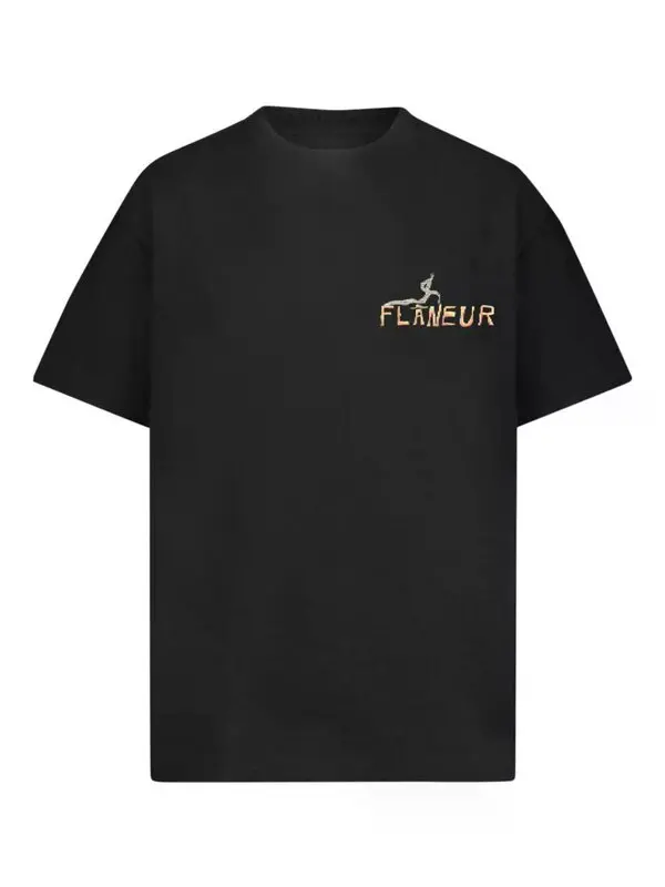 FLANEUR Passage Of Time-print T-shirt - Black