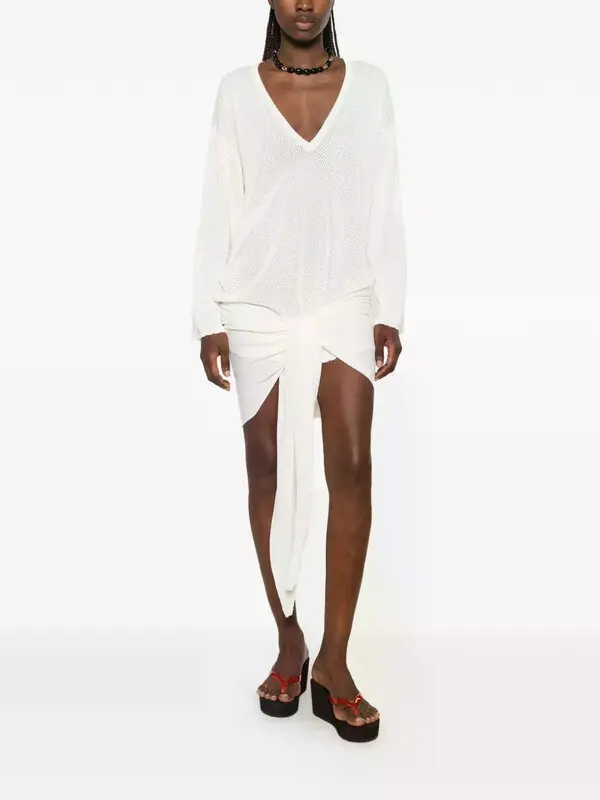 Attico V-neck Mini Dress