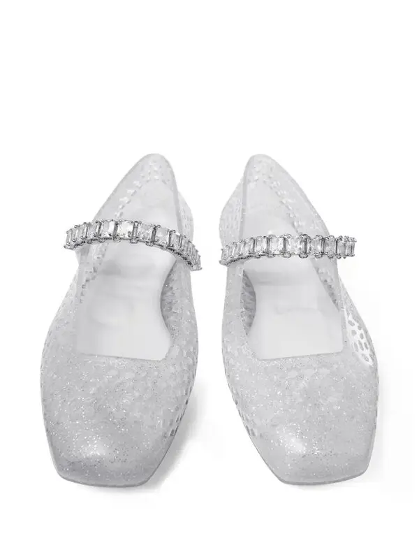 JIMMY CHOO Jelly Crystal-embellished Ballet Flats - Silver