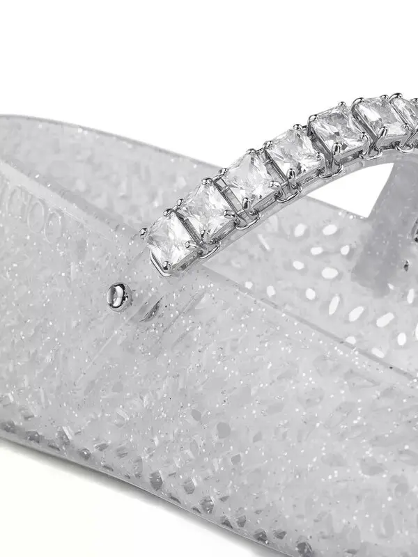 JIMMY CHOO Jelly Crystal-embellished Ballet Flats - Silver