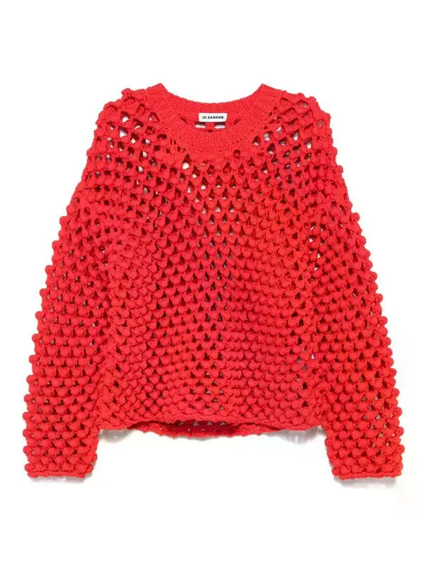 Jil Sander Open-Knit Jumper In Red - 30% Off | Editorialist