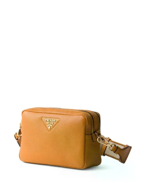 Prada Small Leather Shoulder Bag - Orange