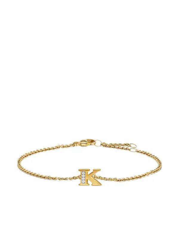David Yurman 18k Yellow And Diamond Initial Bracelet - Gold