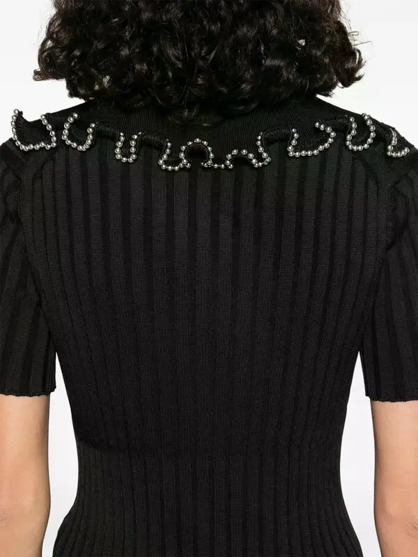 JIL SANDER Ribbed-knit Polo Top